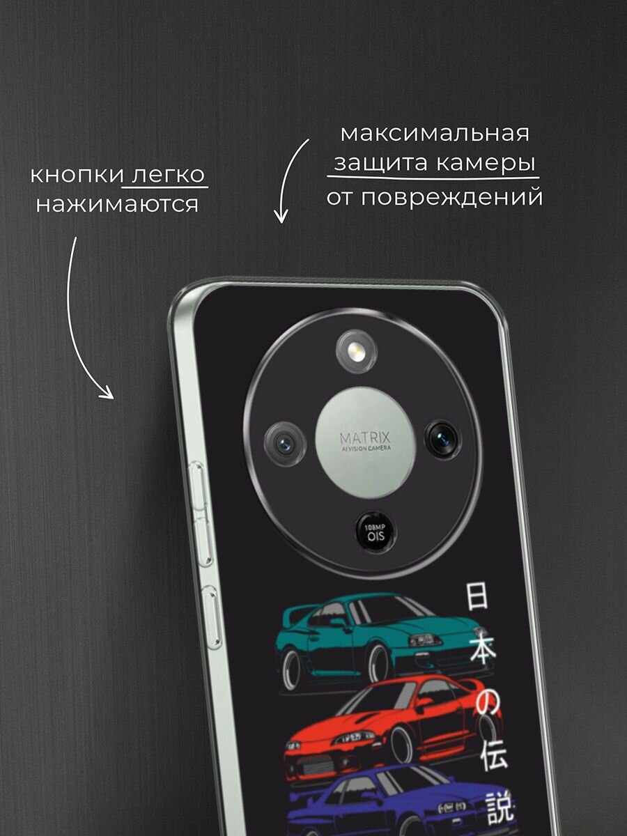 Силиконовый чехол на Honor X9d / Хонор X9d с принтом JDM Legend cars — фото 1