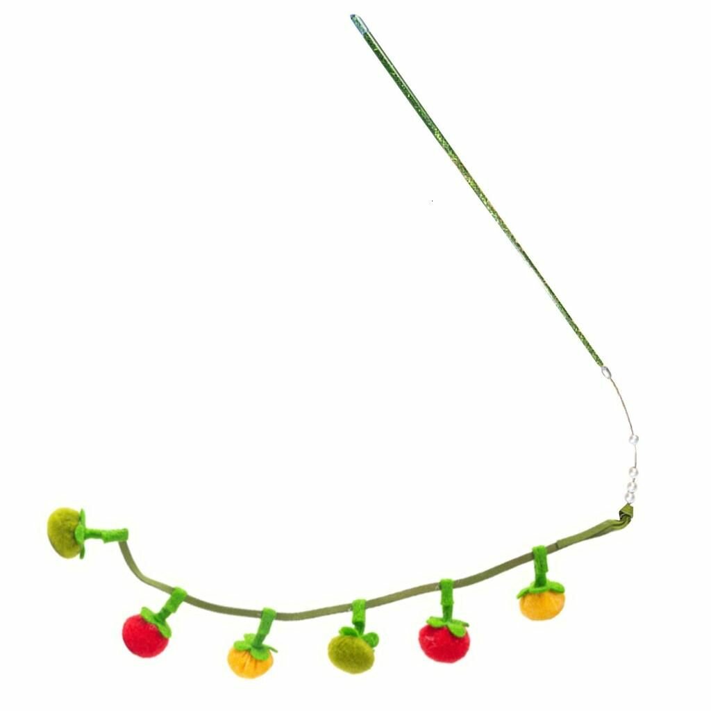 Игрушка для животных, Имитация помидорной кошачьей мяты с колокольчиком Catnip funny cat stick-Помидорная забавная кошачья палочка с рукояткой