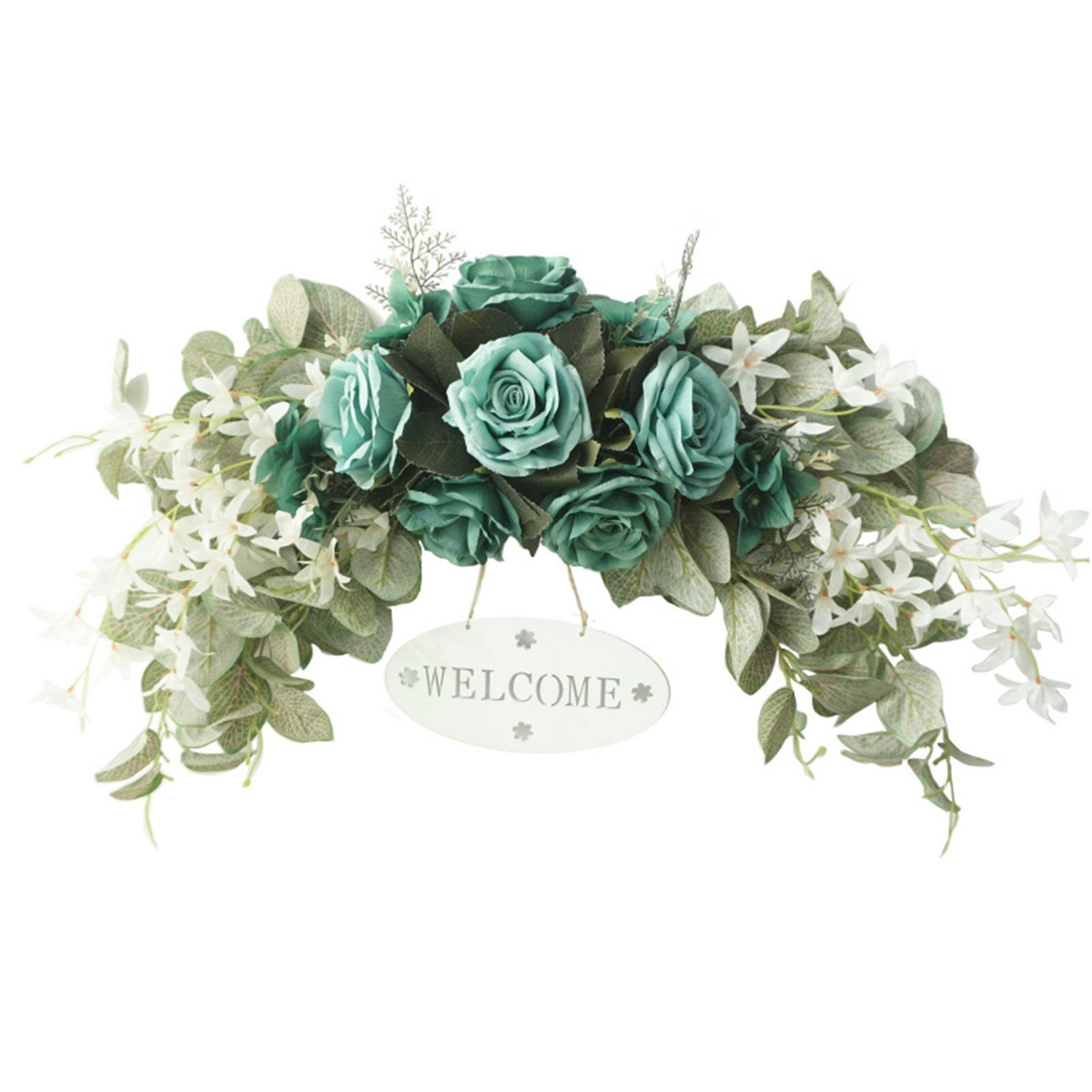 Венок из роз в европейском стиле, приветствие бренда, орхидеи, украшение для дома, свадебные декоративные цветы, зеленый цвет.