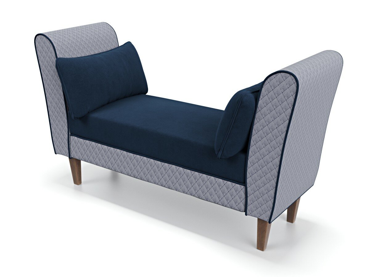 Скамья банкетка Soft Element Зельт 1 с мягким сидением, в прихожую, в спальню, Dark Blue T, стиль современная классика