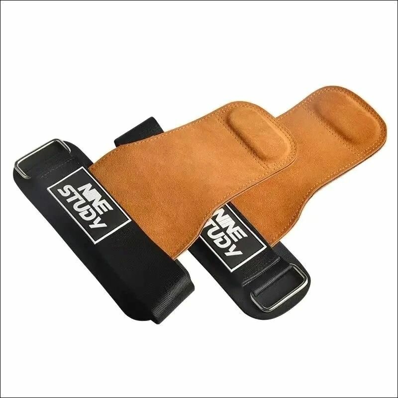 Лямки для тяги кожаные в комплекте 2 шт, Лямки спортивные для становой тяги фитнеса и тренировок на турник