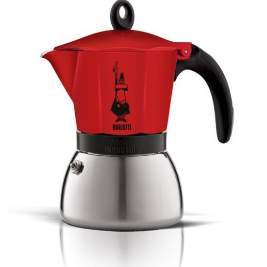 Кофеварка гейзерная Bialetti Moka Induzione, 4 чашки, красный