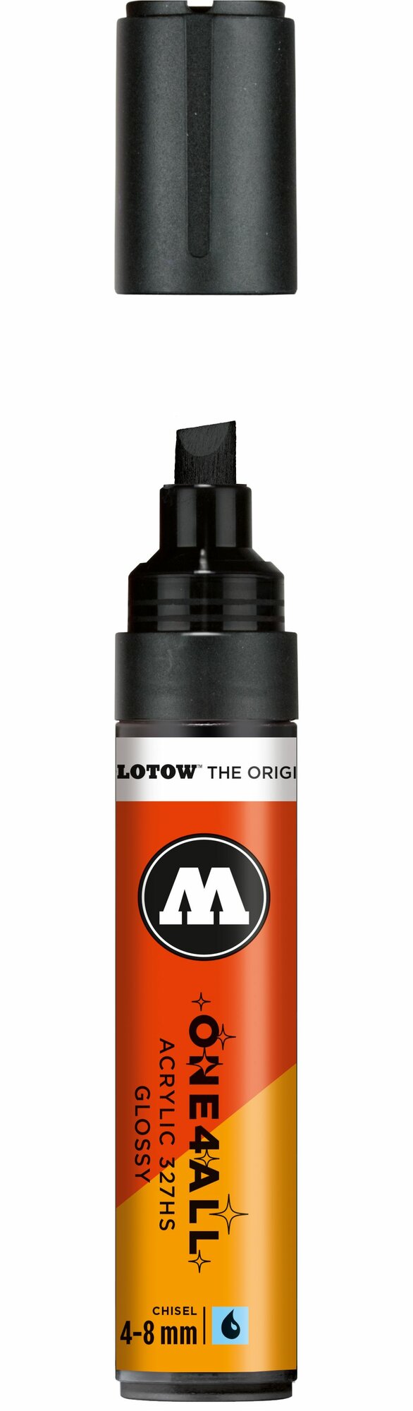 Акриловый маркер для граффити, дизайна и скетчинга Molotow One4all 327HS Черный глянцевый #252 4-8 мм
