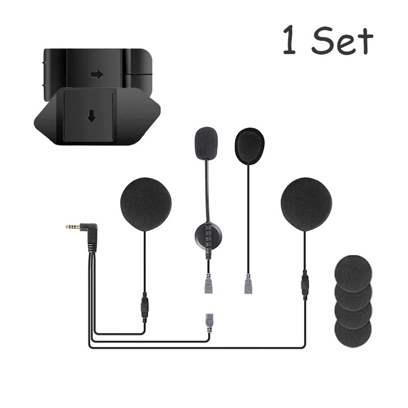 EJEAS Q7 2-в-1 Bluetooth-гарнитура С Разъемом 3,5 Мм, Двухканальный Интерком, Держатель Для Мотоциклетного Шлема