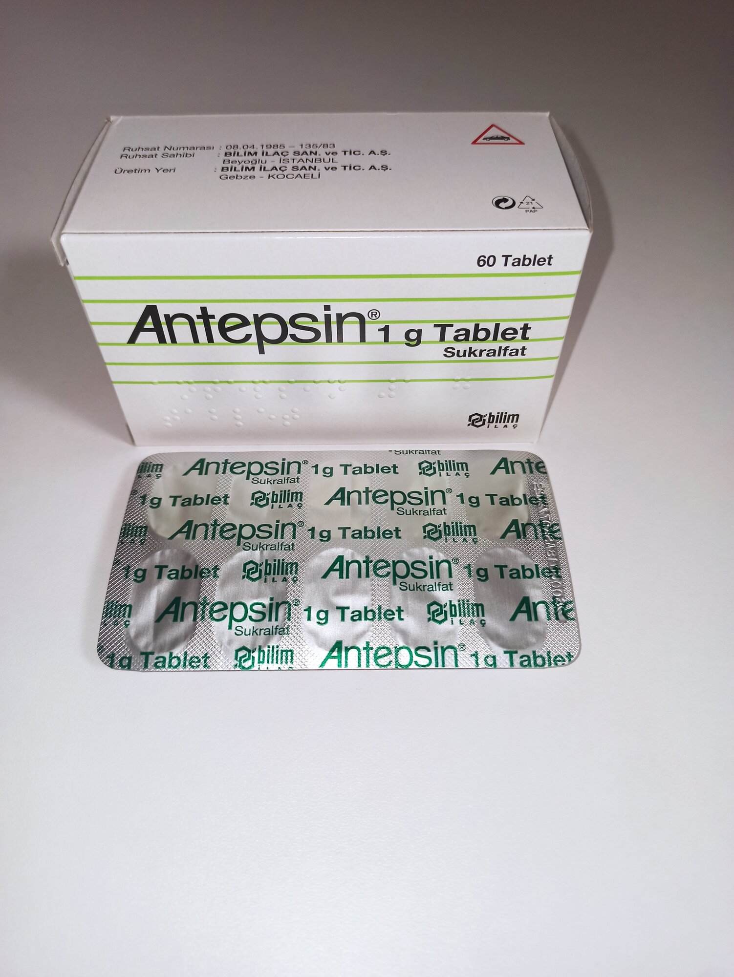 Кормовая добавка для ЖКТ Bilim Ilac "Антепсин", для кошек и собак, таблетки, 10 шт (1 блистер)