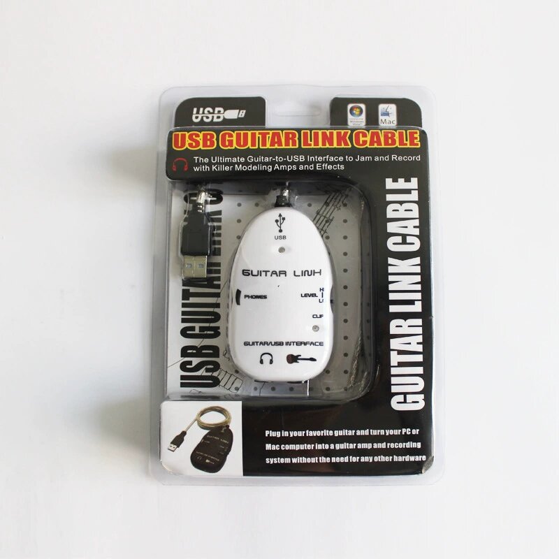 USB-интерфейс для гитары GUITAR LINK, звуковая карта для гитары, USB-аудиоинтерфейс, USB-кабель для гитары и компьютера