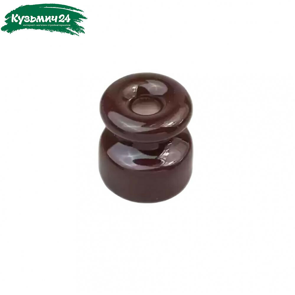 Изолятор керамический Bironi R-IZ-20-50, диаметр 16 мм, высота 20 мм, цвет коричневый