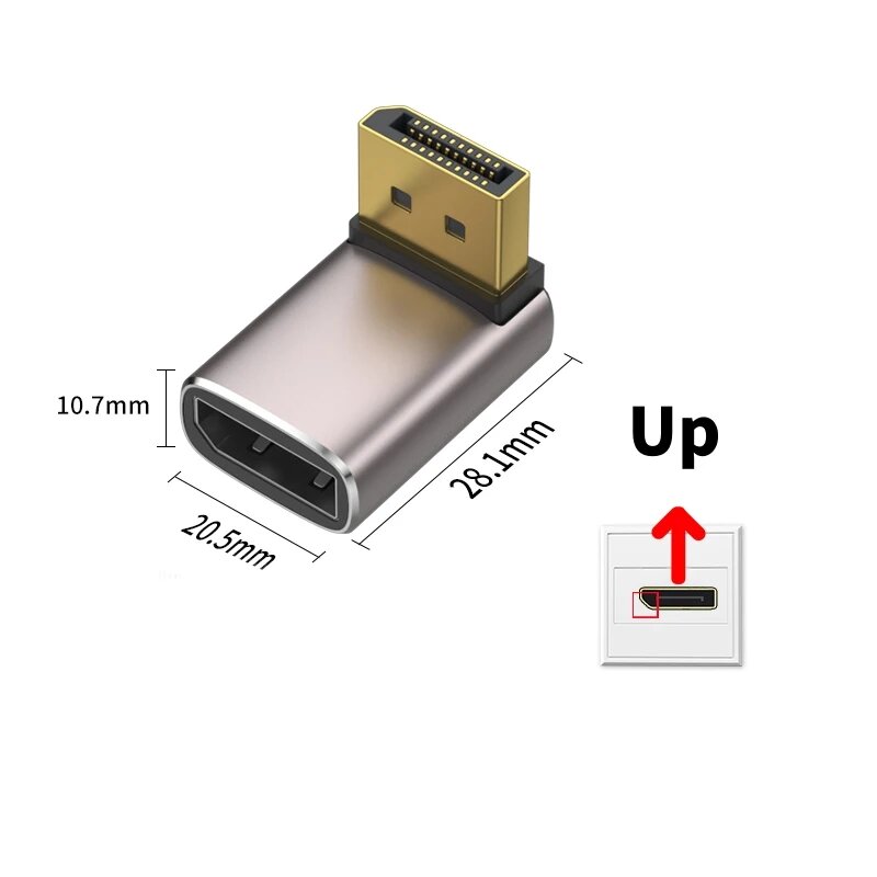 Адаптер Mini DisplayPort 90 градусов, Цвет: Up