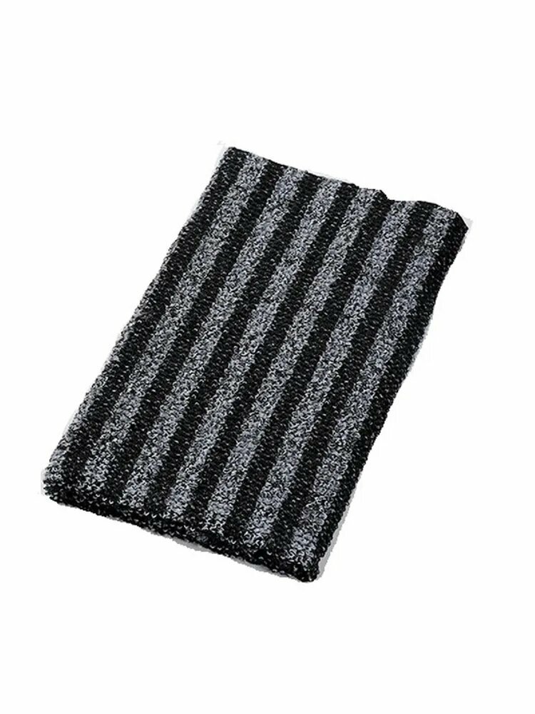 (1 шт.) Полотенце для мытья спины с полосками - черное