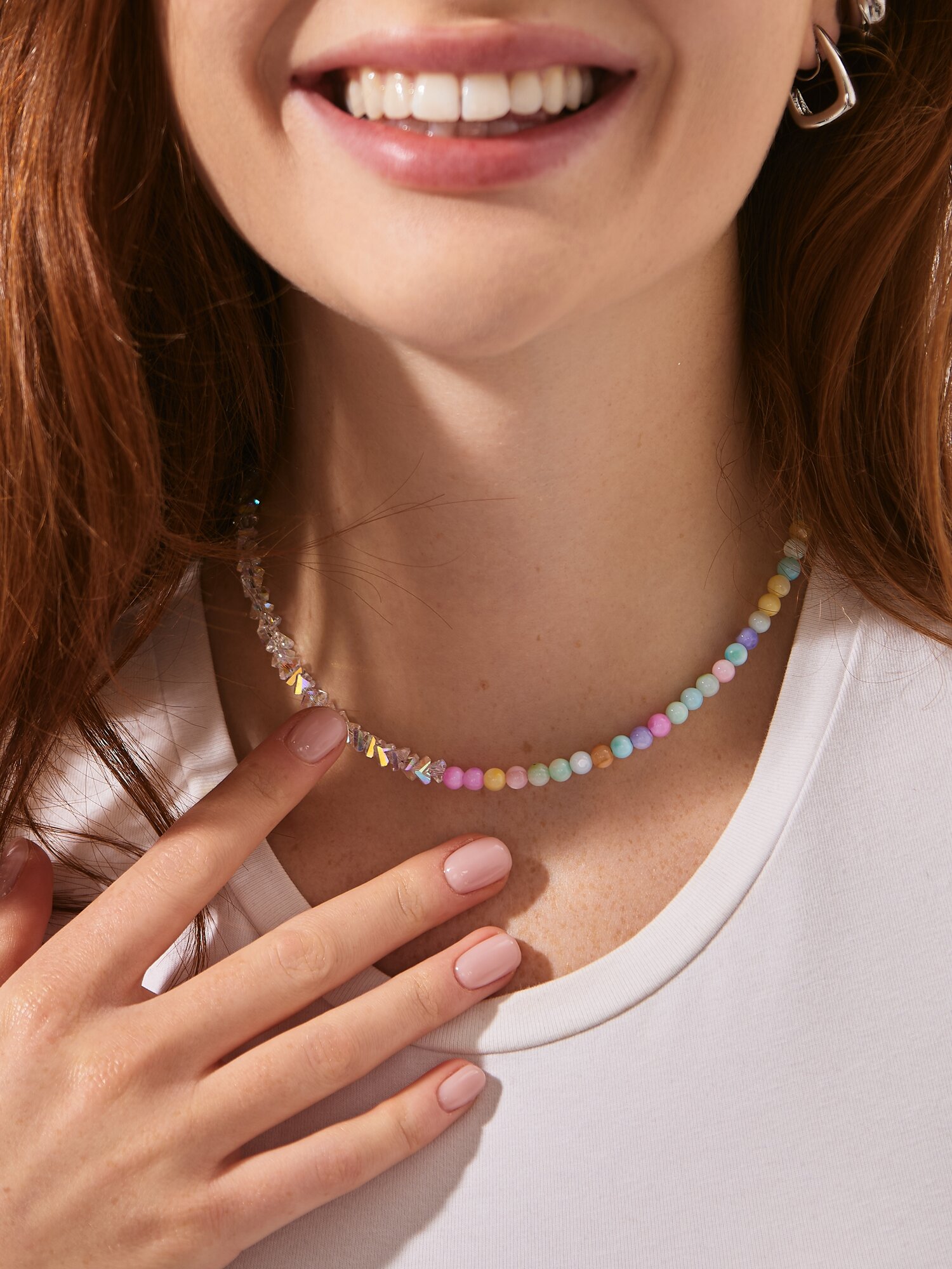 Чокер, ракушка, кристалл