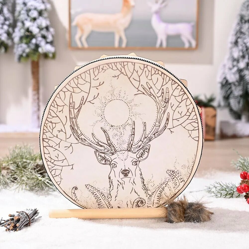 Бубен шаманский, 25 см, Лось шаманский оригинальный подарок