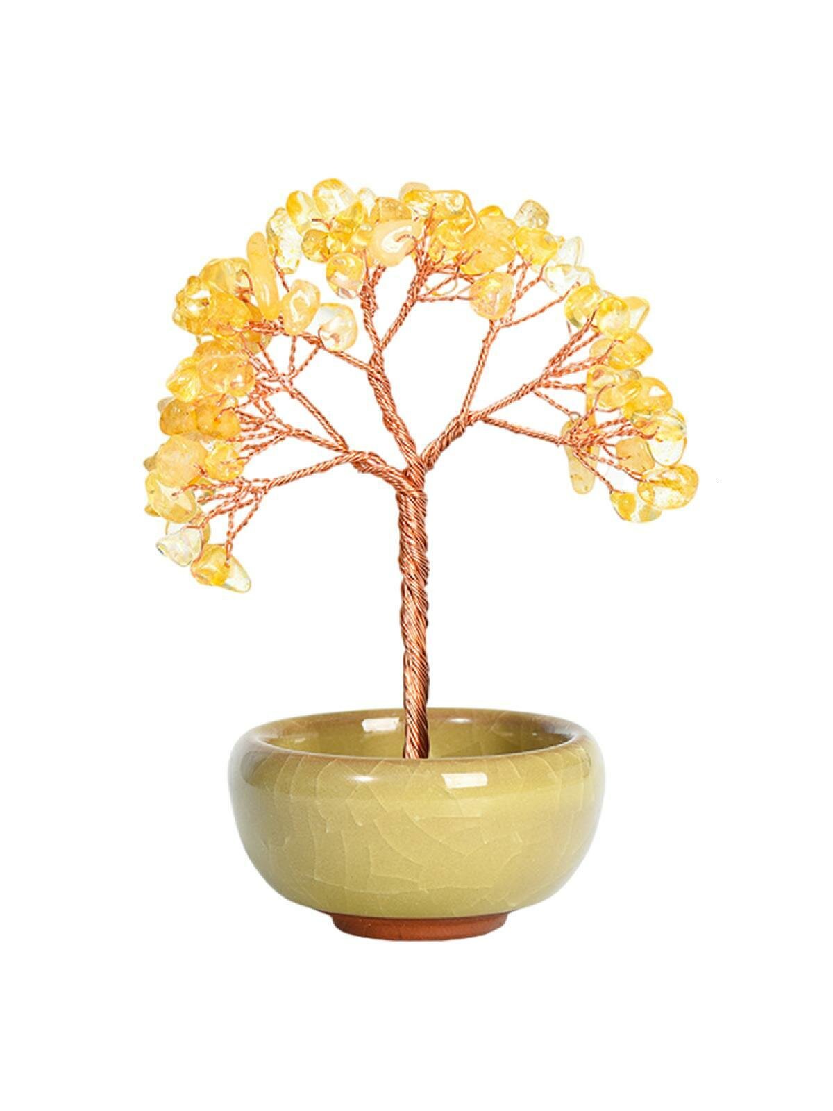 Миниатюрное украшение из хрустального дерева Бонсай для процветания и декора Фэншуй