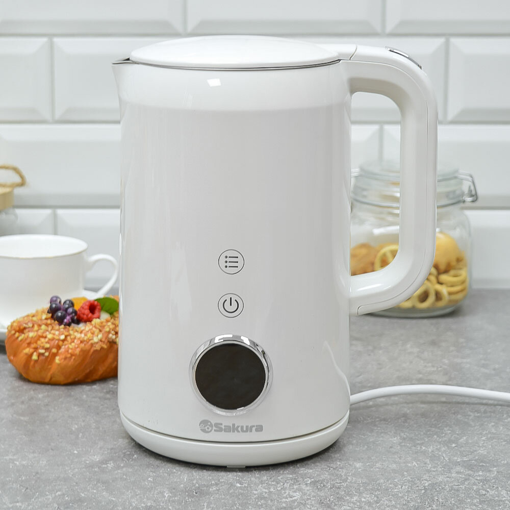 Чайник электрический 1.7л Sakura SA-2185DW Premium, дисковый, черный