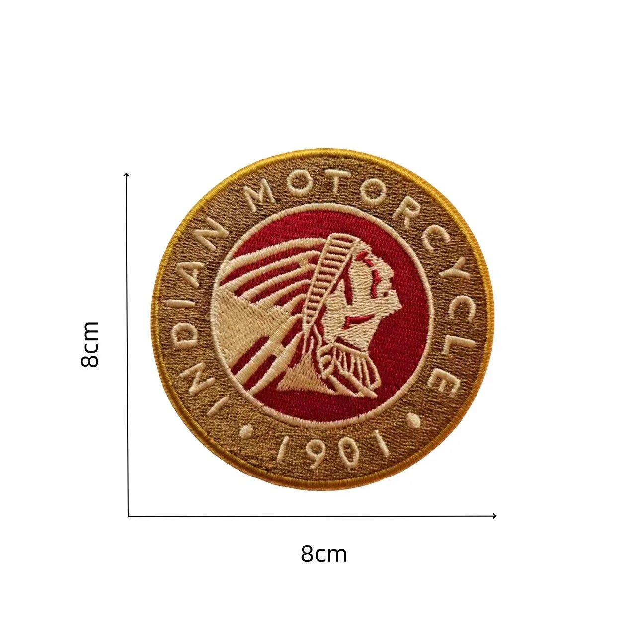 Вышитая нашивка Indian Motorcycle, 8см, цвет 9