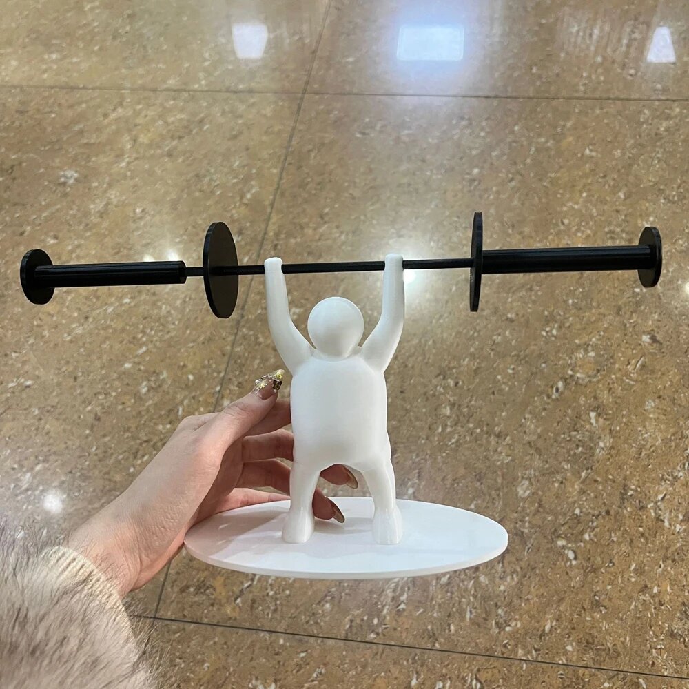 3D печатная фигурка для тяжелой атлетики, держатель для туалетной бумаги, уникальный забавный декор для ванной комнаты, органайзер для салфеток, предмет домашнего обихода