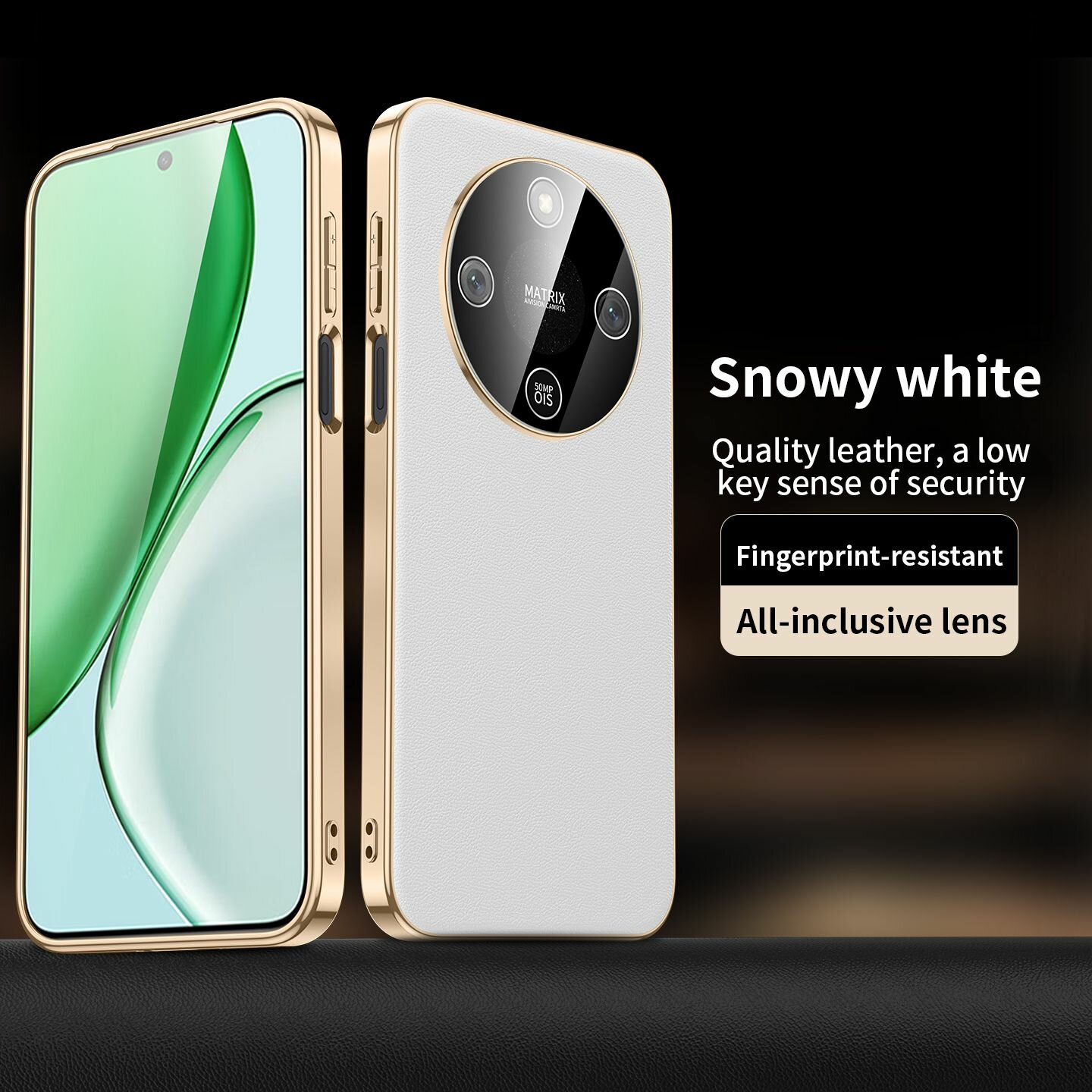 Чехол для Honor X9D/ Хонор X9d Кожаный корпус + рамка с золотым гальваническим покрытием антиударный чехол