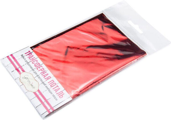 Трансферная поталь красного цвета, размер листа: 15 на 100см