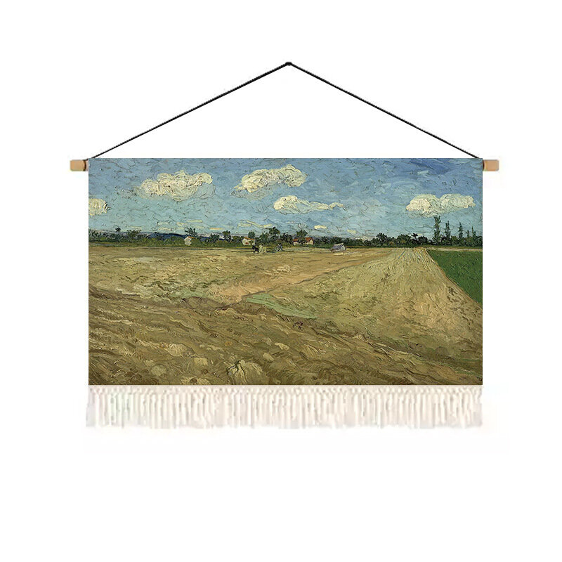 Гобелен с масляной живописью пейзажа Ван Гога, фон для гостиной, настенное украшение для спальни, тканевое искусство, высококачественное настенное украшение