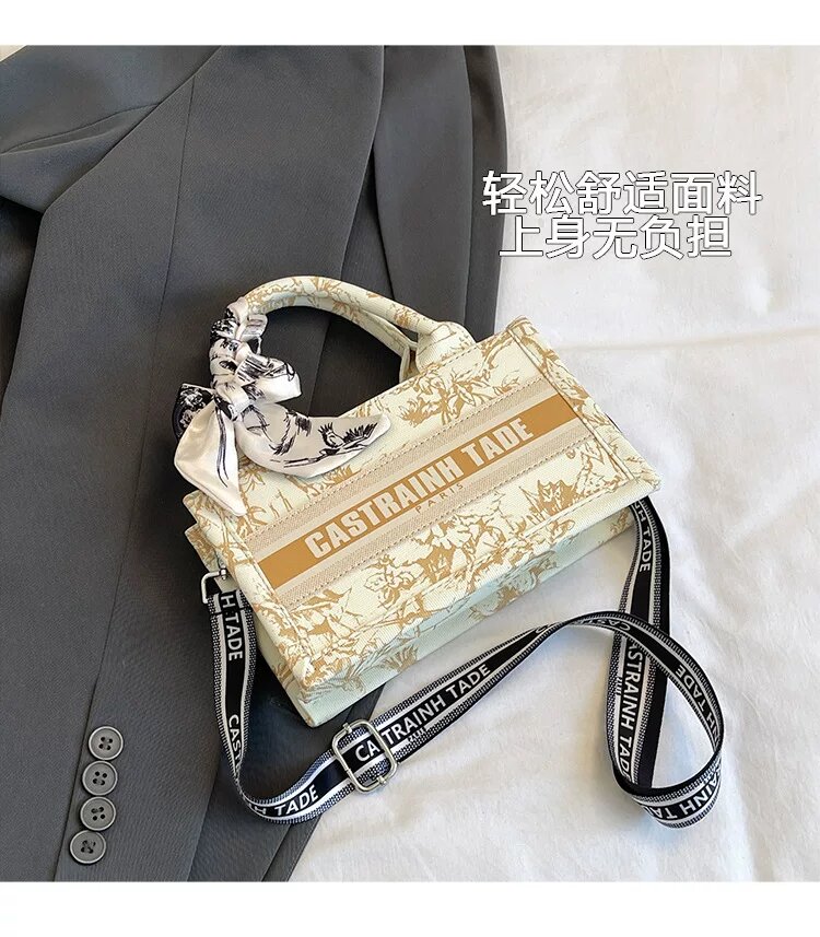 2025 Новая большая сумка для женщин, модная жаккардовая вышивка, высококачественная индивидуальная сумка через плечо для повседневного использования