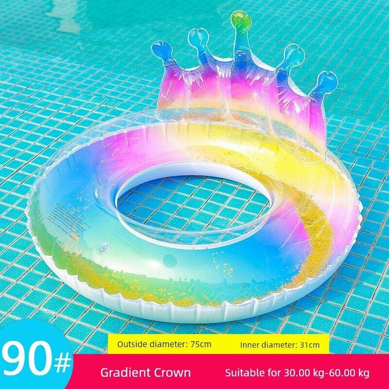 Красочный надувной круг для плавания для взрослых, утолщенный модный надувной спасательный круг для детей 3-6 лет, круг