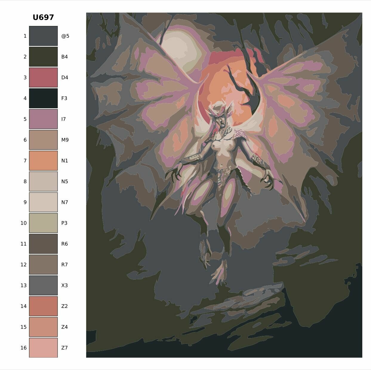 Картина по номерам U-697 "Игра Skyrim (Скайрим). Эльфийка" 40x50 см
