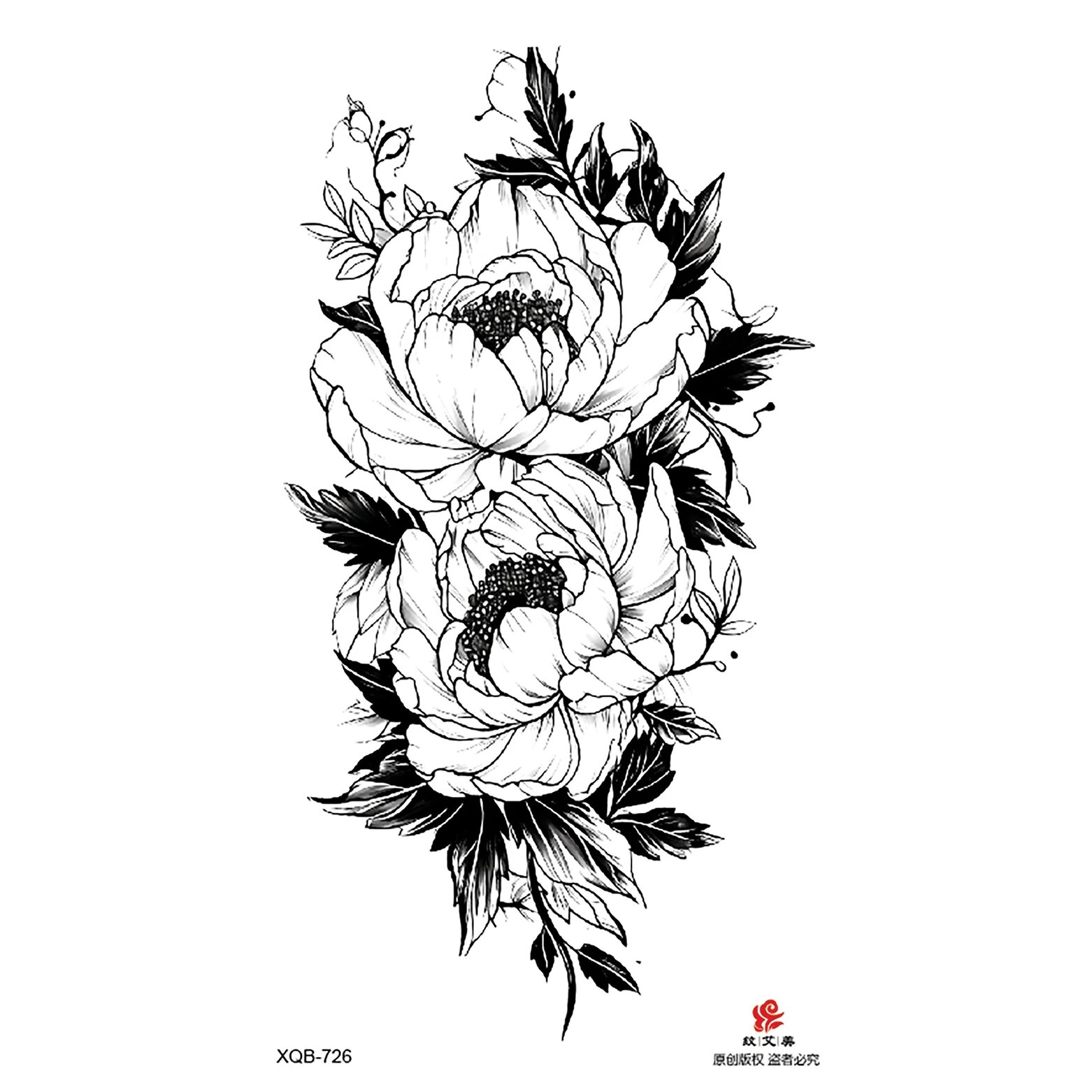 Черный цветок, водостойкая временная татуировка, наклейка, красота, бабочка, роза для женщин, 3D вспышка, боди, рука, моющиеся поддельные татуировки 26-QXQB-726