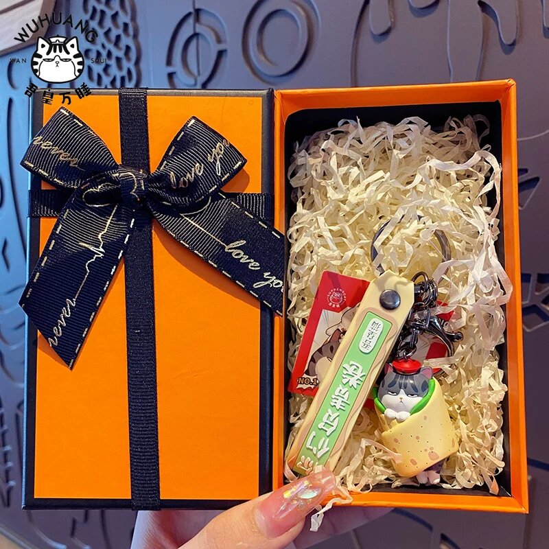 Брелок-подвеска для ключей My Emperor Sleeps Cat, изысканный, для женщин, в стиле Foodie Bazaar, черная мультяшная