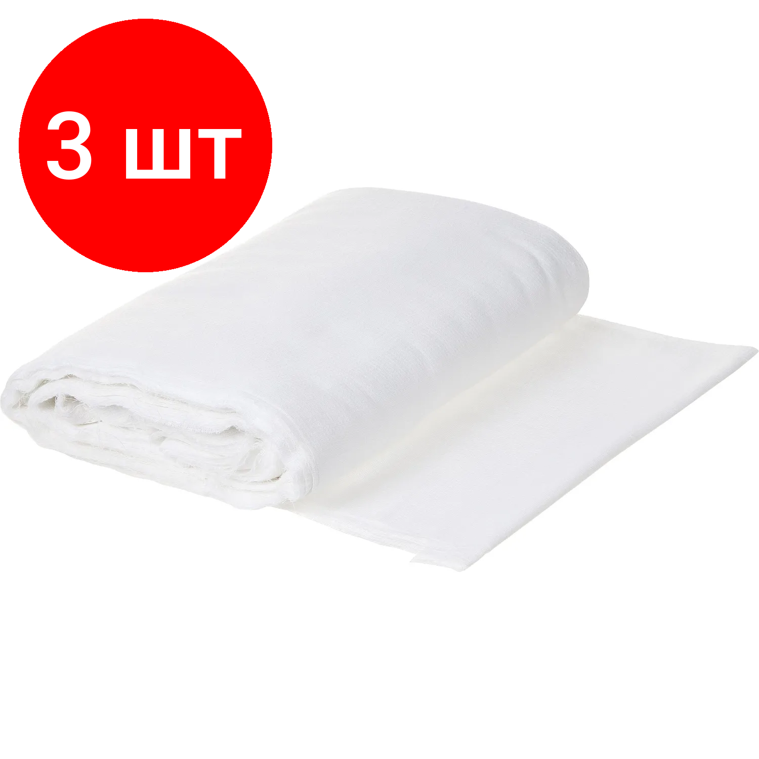 Комплект 3 рул, Полотно техническое вафельное отбеленное, рулон 0.40х50м, пл. 120 г/м2_Узб