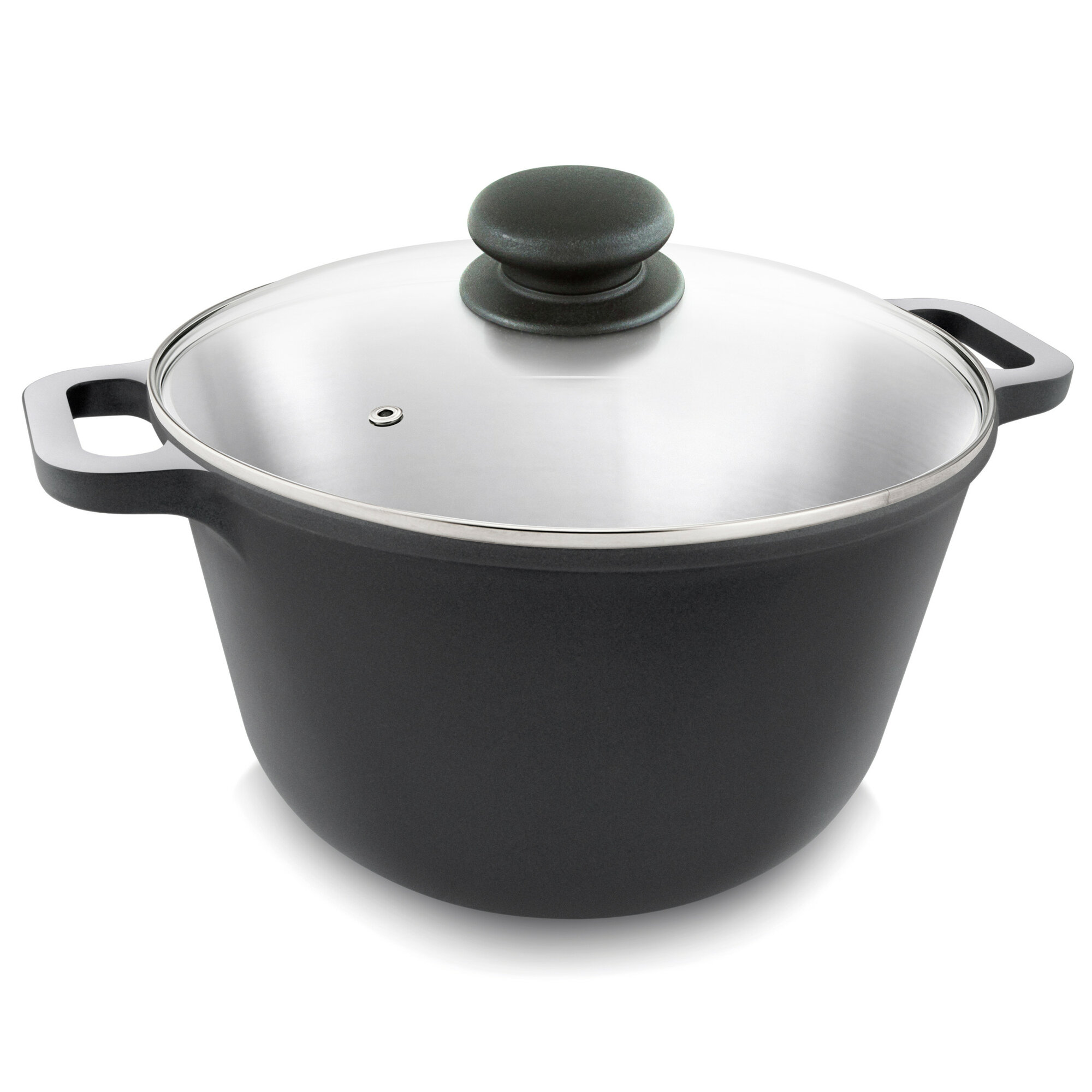 Казан НМП 7л 29см литой алюминий без покрытия стеклянная крышка