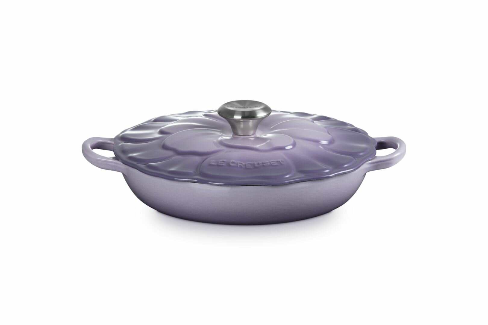 Le Creuset Форма для запекания Cast Iron Petal Shallow Casserole, 26 см - цвет Blue Bell Purple