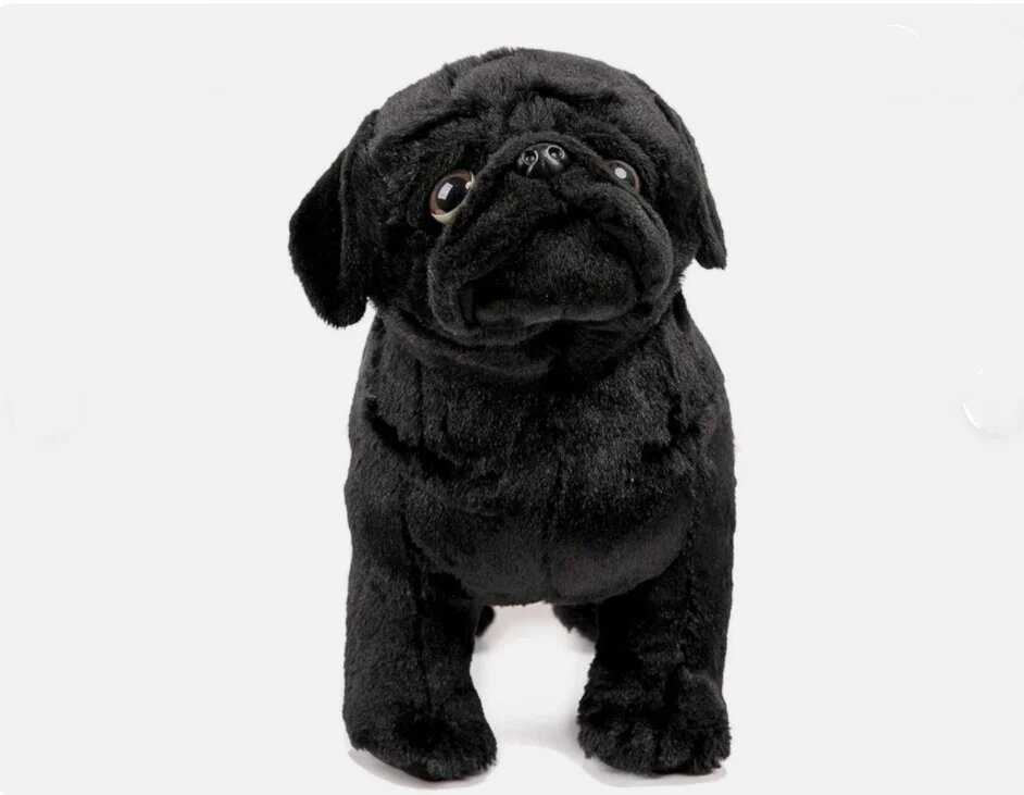 Черный плюшевый мопс 12 дюймов