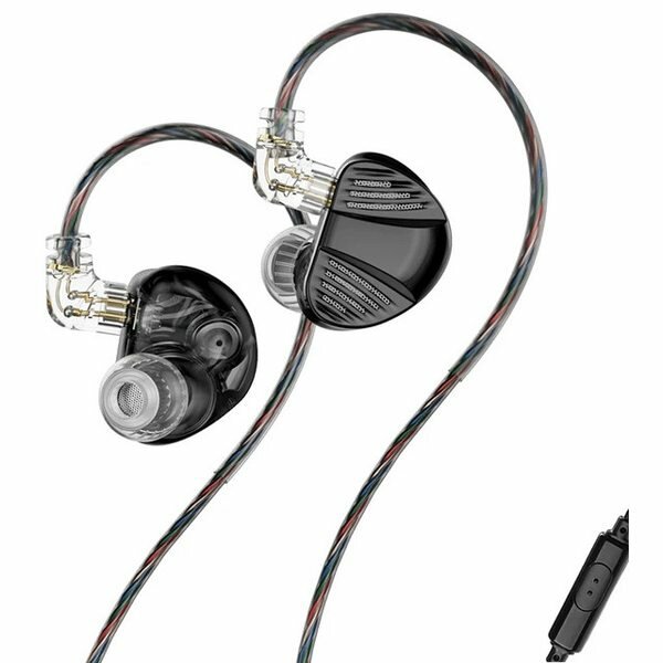 TRN V10 Pro с микрофоном 3.5 мм, черный/серый, проводные наушники