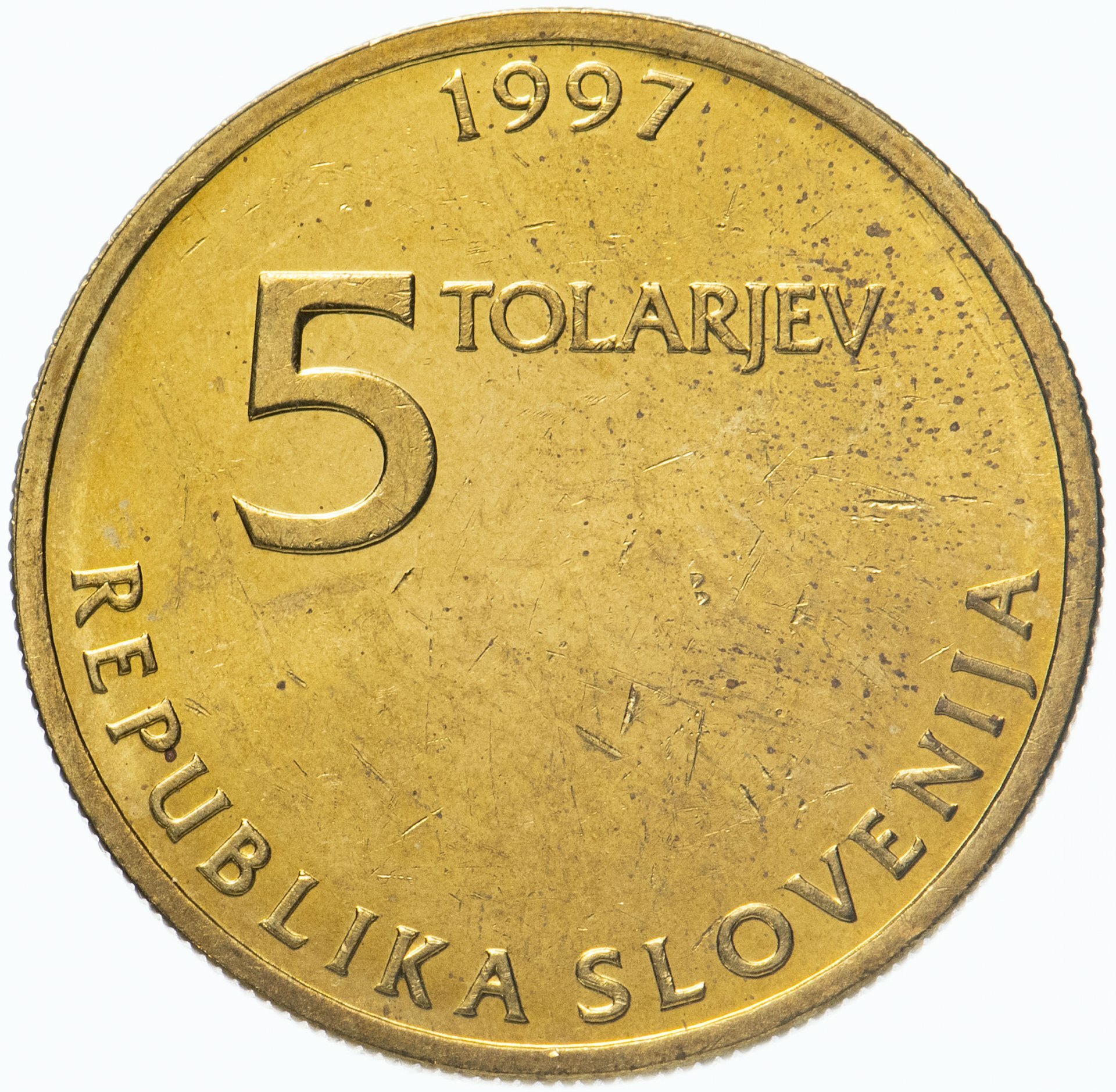 Словения 5 толаров tolarjev 1997 "250 лет со дня рождения Зигмунда Зоиса", Латунь, в сохранности AU-UNC