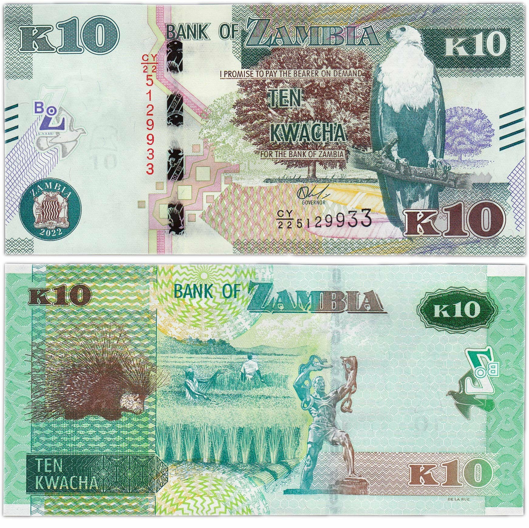 Замбия 10 квача 2022 Pick 58d