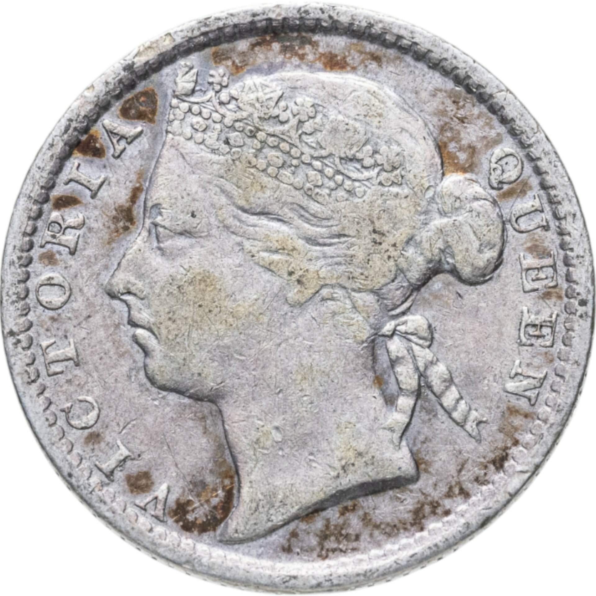 Стрейтс Сетлментс 10 центов cents 1895, Серебро 800, в сохранности XF