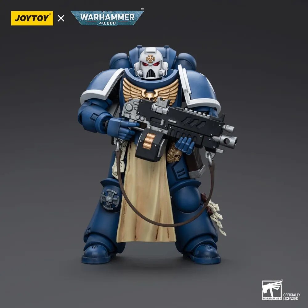 Подвижная фигурка JOYTOY Warhammer 40K 1/18 Action Figures Ultramarines Sternguard Veteran with Auto Bolt Rifle