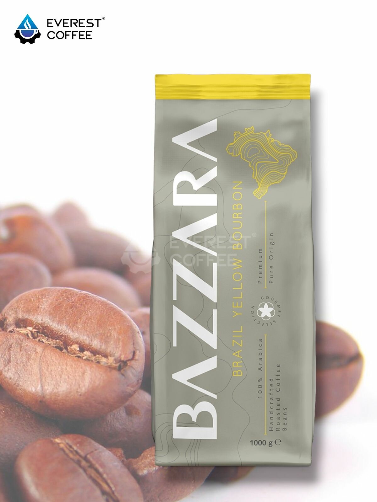Кофе в зернах Bazzara Brazil Yellow Bourbon 1кг