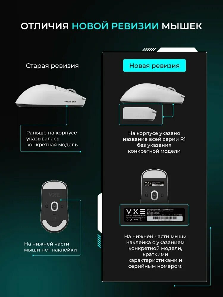 VXE R1 SE+ Dragonfly, Игровая мышь беспроводная, PAW 3395SE, USB Type-C / 2.4 GHz / BT, Белая