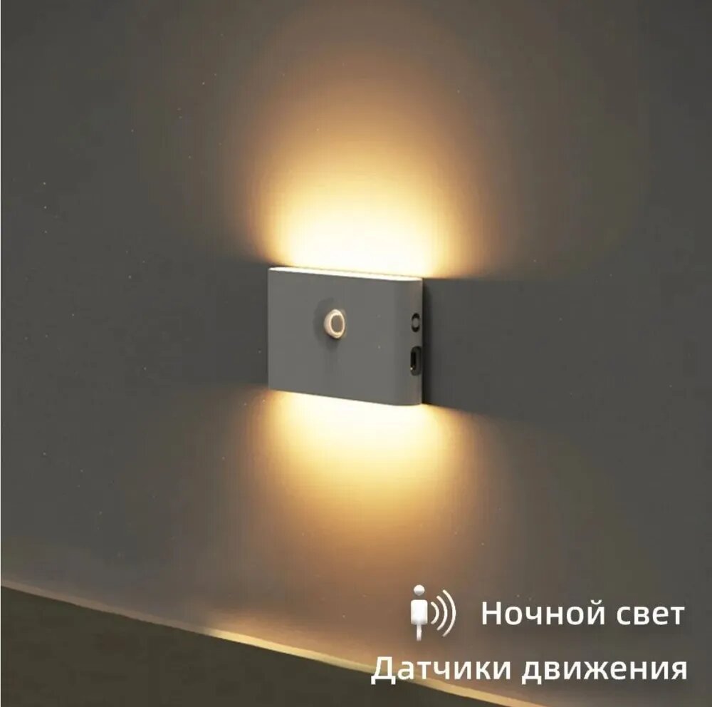 Умный датчик движения, ночник, перезаряжаемый беспроводной магнитный светодиодный датчик света для стены, дома, спальни, кухни, лестницы