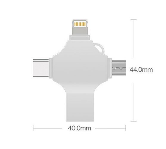 Многофункциональная USB-флешка для мобильного телефона 4-в-1, изготовленная на заказ, трансграничная USB-флешка на 256 ГБ для Android с разъемом Type-C, оптовая продажа.