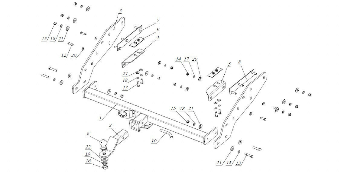 Фаркоп с элект. Smart, на Mitsubishi L 200 FA 0857-E (с 2013 по 2015 г. в.(удлинённый кузов)) (паспорт и сертификат в комплекте) Бизон