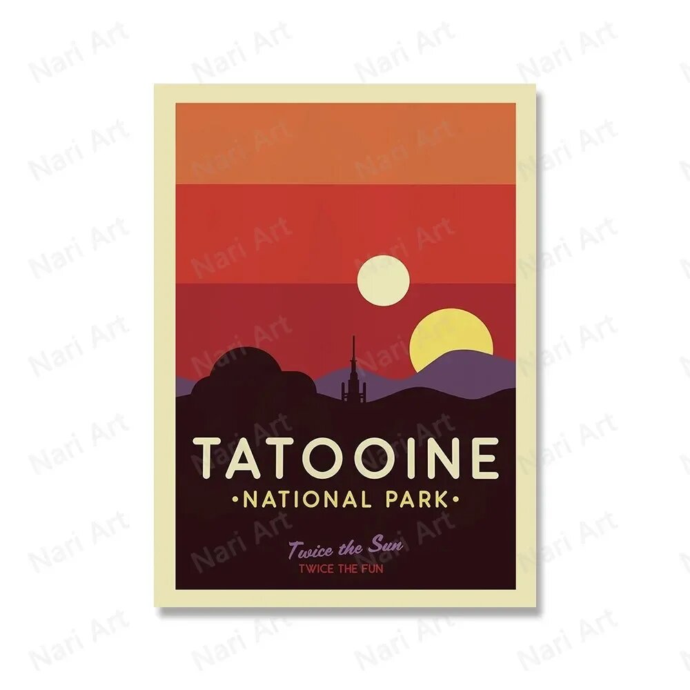 Печать на холсте Tatooine National Park, 30x40 см, без рамы, цвет 8