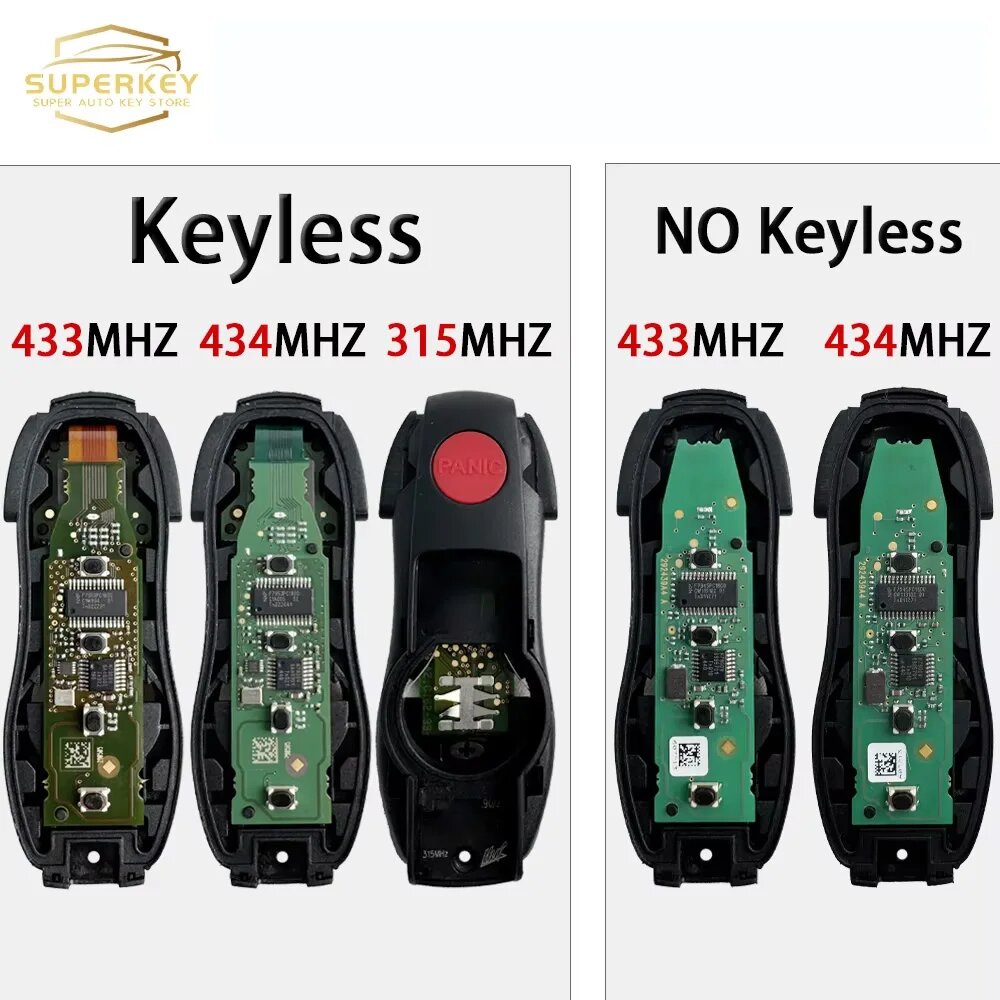 Умный ключ для автомобиля SUPERKEY 315MHZ 433MHZ 434Mhz, без ключа, с платой OEM PCB 7953P для Porsche Cayenne, Panamera, Macan, Boxster, Cayman, 911, 958 EM