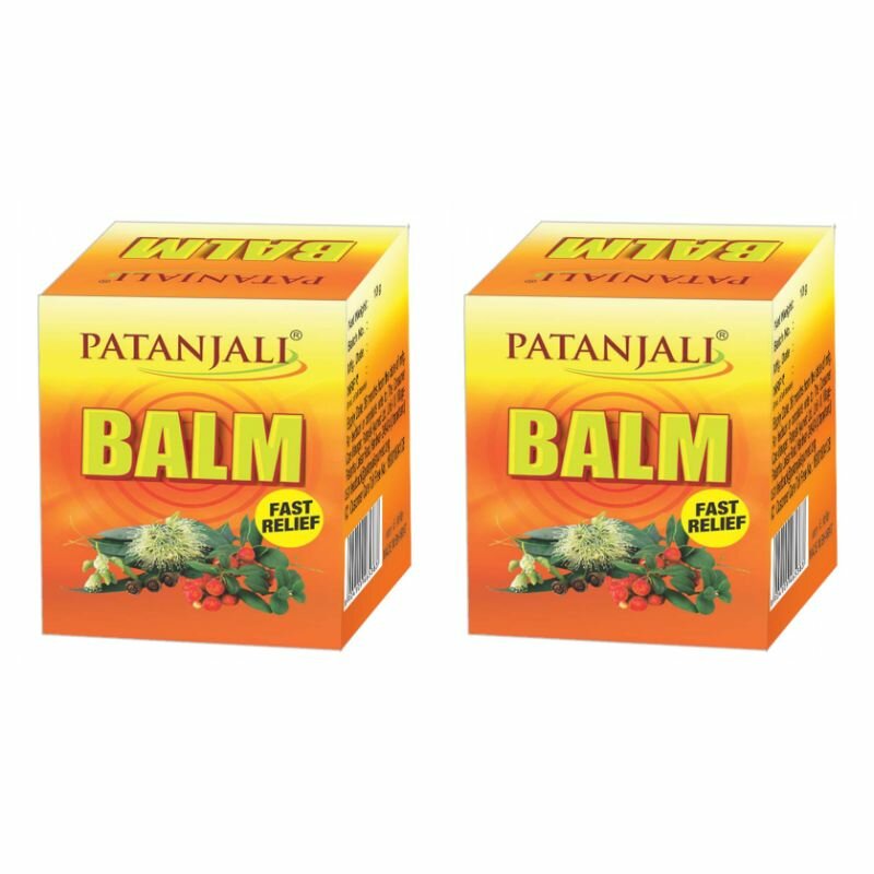 Patanjali Бальзам для тела, Balm Fast Relief, Успокаивающий, 10 гр, 2 уп.
