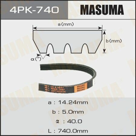 4PK-740 Ремень поликлиновой MASUMA