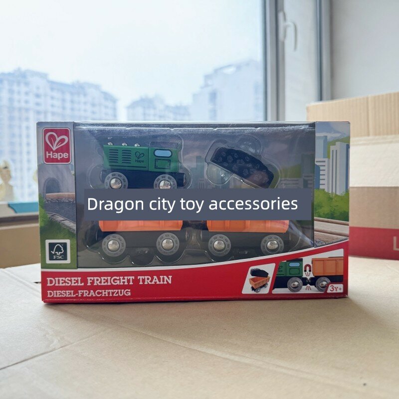 Hape E3718 Поезд нефтяной эпохи шахты, деревянная железнодорожная игрушка для детей, образовательная игра с 8 треками