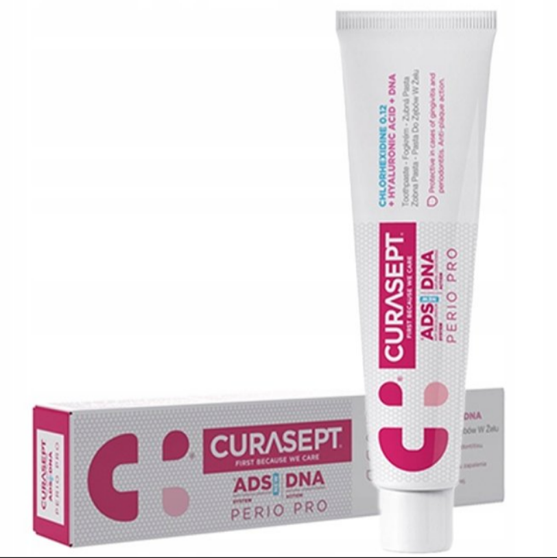 Зубная паста а Curasept ADS DNA Perio Pro, хлоргексидин 0,12% + гиалуроновая кислота, 75 мл.