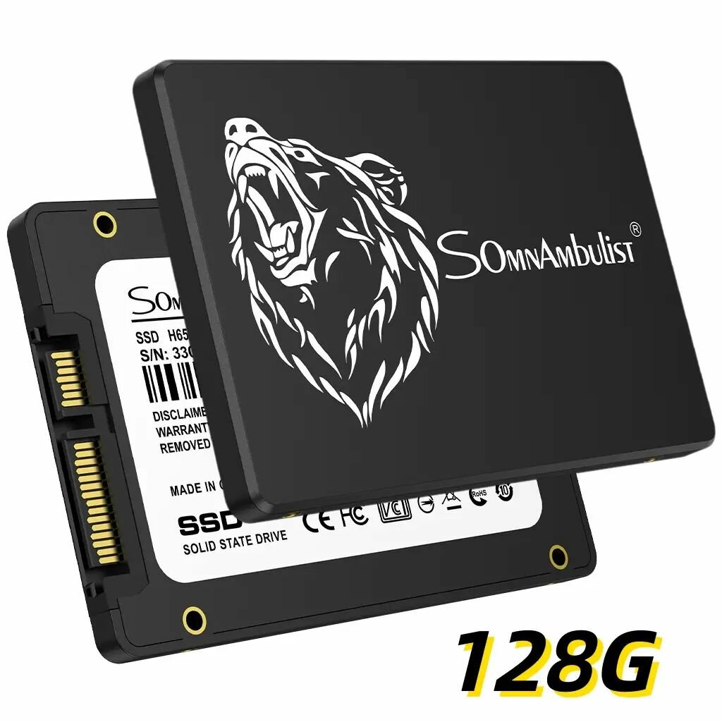 Внутренний твердотельный накопитель SomnAmbuList SSD-SATA3, 128 ГБ, 2.5 дюйма, черный SSD SATA3 128ГБ 2.5 дюйма черный