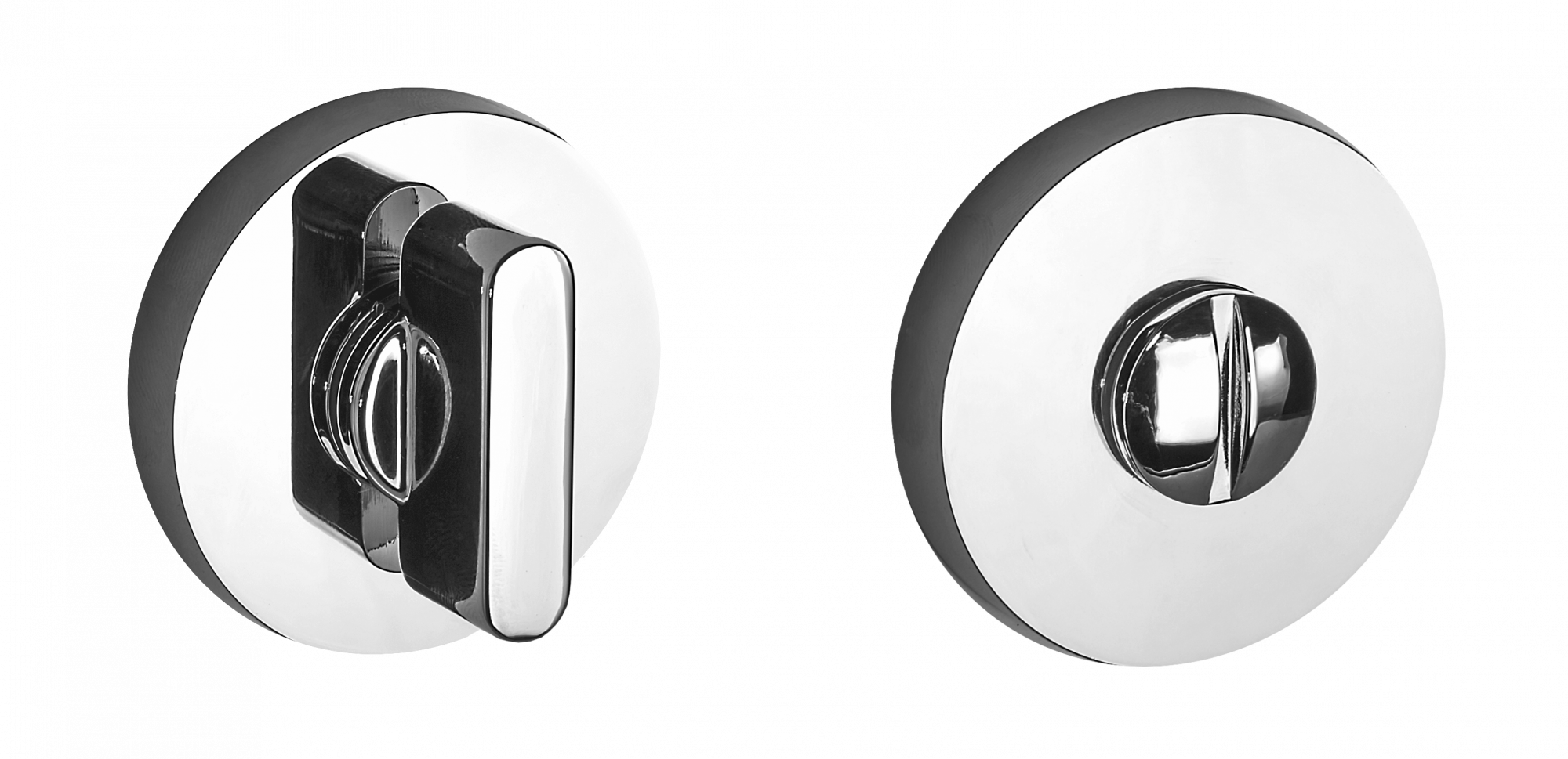 Завертка сантехническая/межкомнатная, накладная, круглая к ручкам ренц, хром блестящий