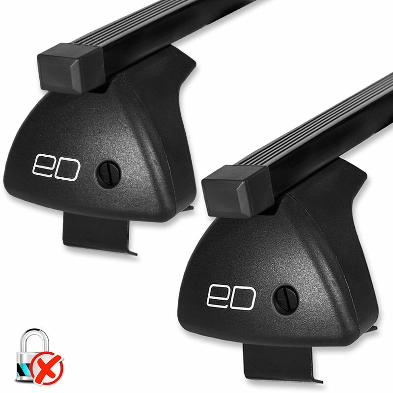 Багажник на крышу ED для Kia Venga / Киа Венга компактвэн 2009-2019 (За дверной проем) : прямоугольные поперечины - 125см. - без замка.